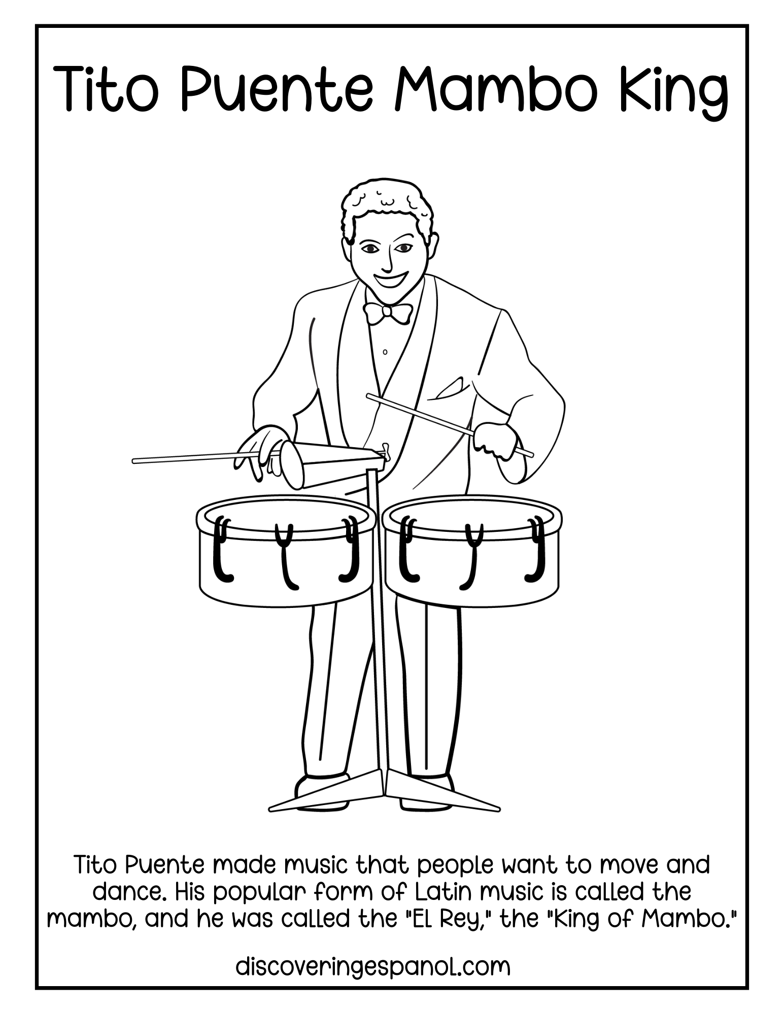 Spanish Language Summer Camp Day 5: Story Time with Tito Puente Mambo King