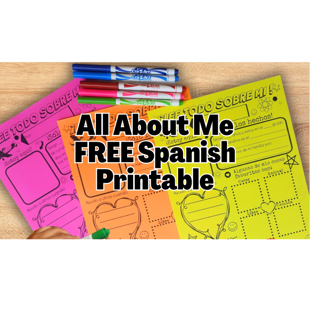 All About Me Free Spanish Printable