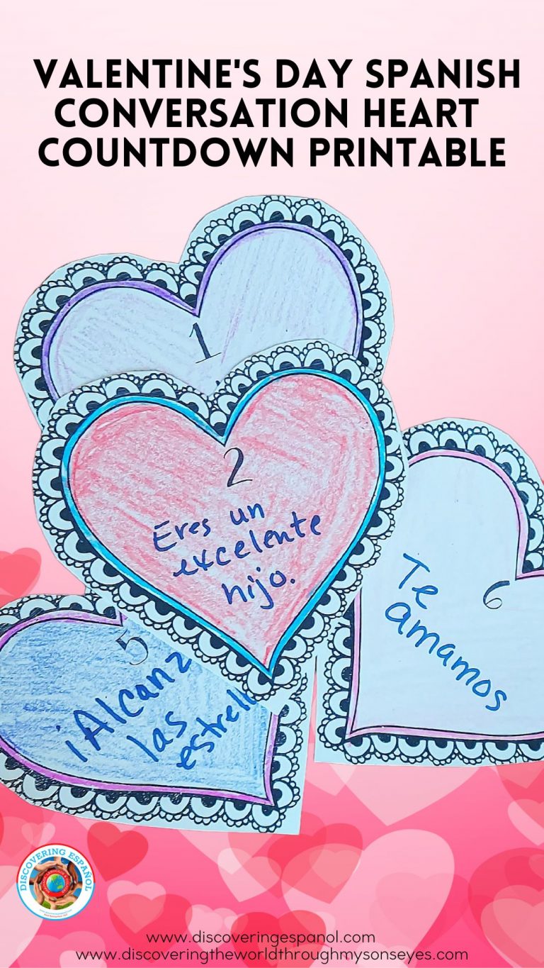 Joyful DIY Valentine's Day Spanish Heart Countdown Printable